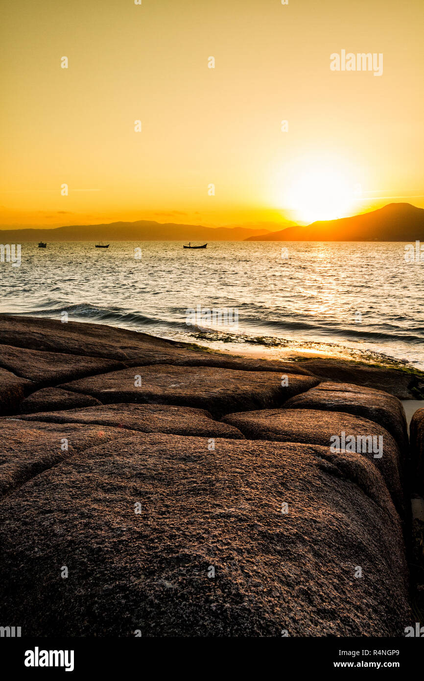 Sunset at Daniela Beach. Florianopolis, Santa Catarina, Brazil Stock ...