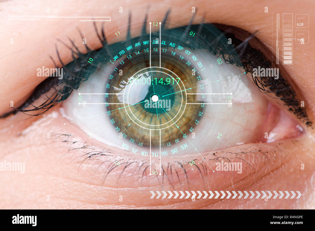 Concept of sensor implanted into human eye Stock Photo - Alamy