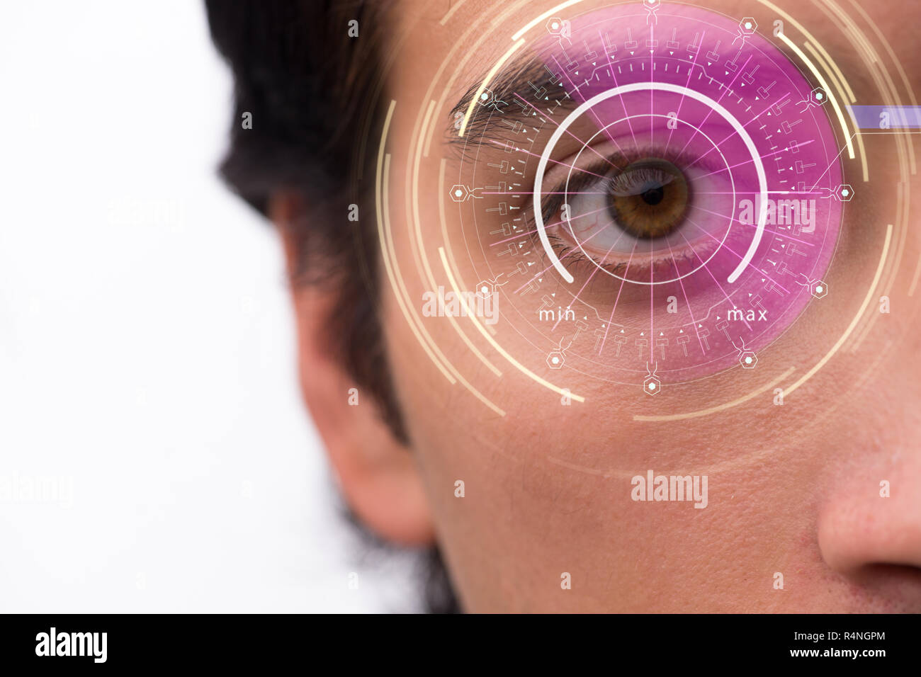 Concept of sensor implanted into human eye Stock Photo - Alamy