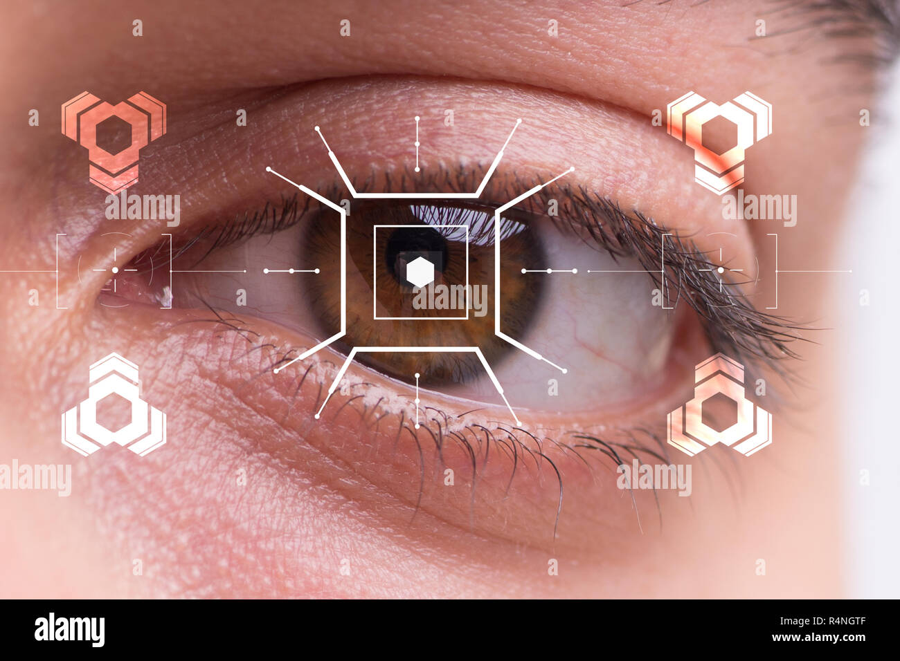 Concept of sensor implanted into human eye Stock Photo - Alamy
