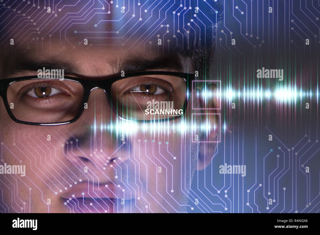 Concept of sensor implanted into human eye Stock Photo - Alamy