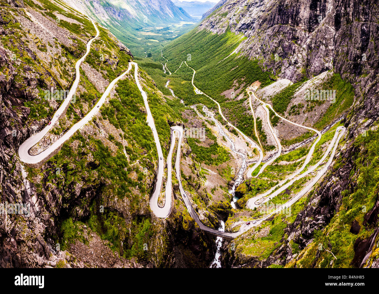 Geiranger Pass Road, Norway. Trollstigen or Trolls Path Trollstigveien ...