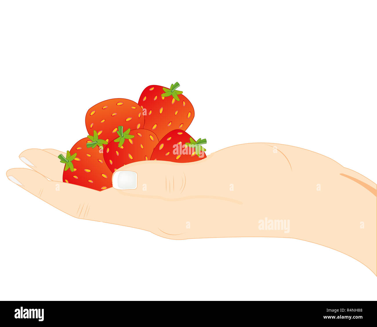 Hand with berry Stock Photo - Alamy
