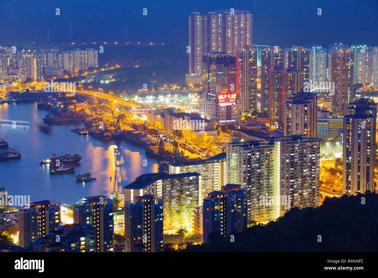 Hong Kong Tuen Mun skyline and South China sea Stock Photo - Alamy