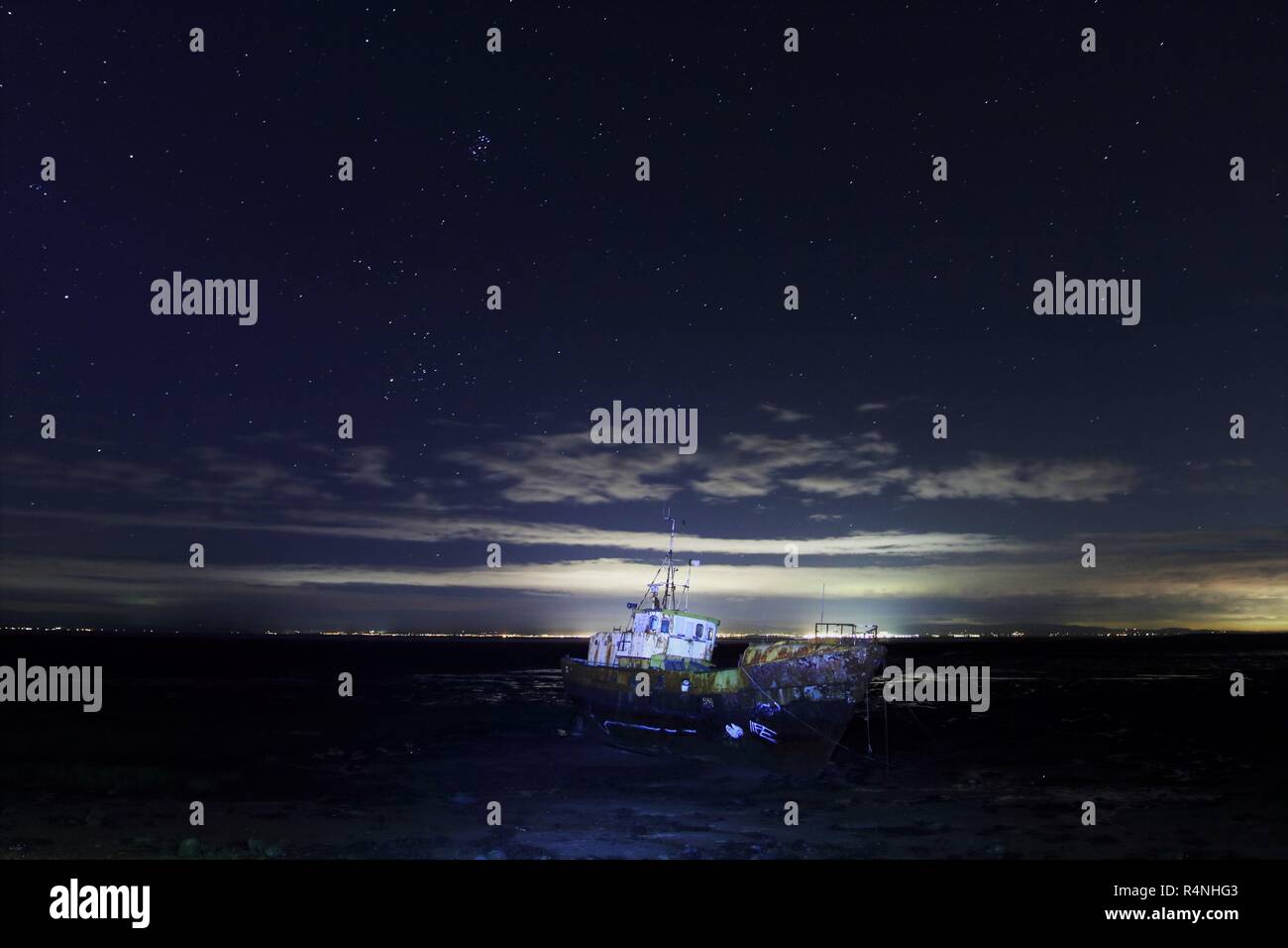 UK Rampside, Roa Island Cumbria UK. Vita Nova boat from the causeway ...