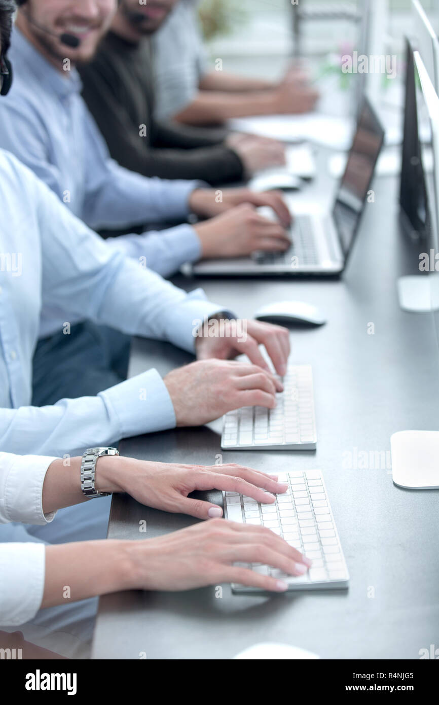 background image of a business team using computers Stock Photo - Alamy