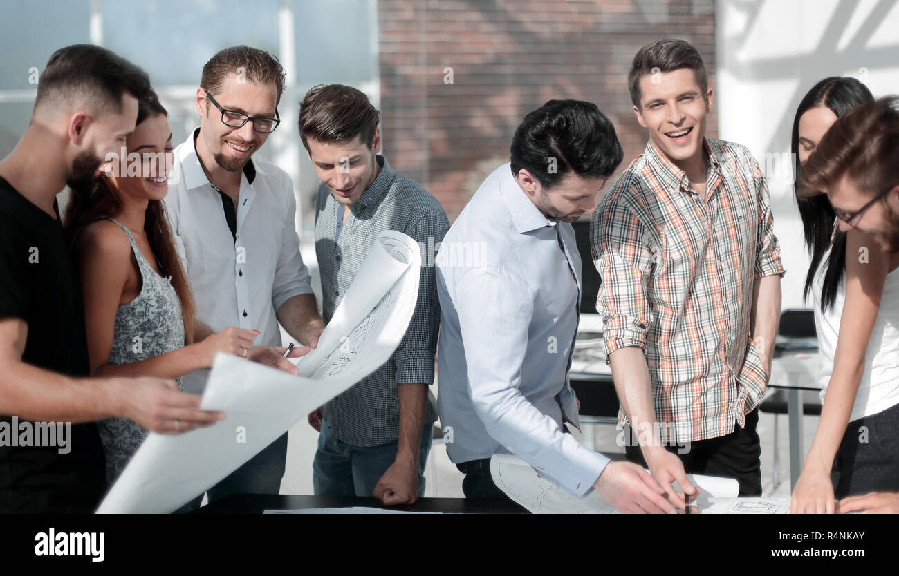 creative team of architects of designers conducts brainstorming Stock ...