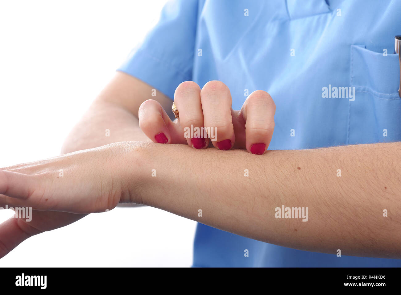 Girl scratch the itch with hand, Itching Stock Photo - Alamy