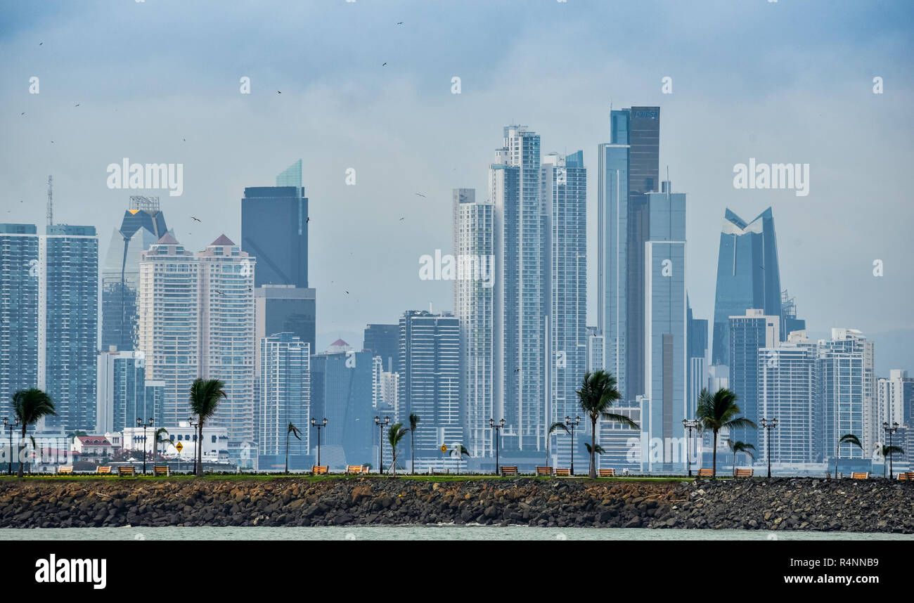 Hot humid day in Panama city as another rainstorm brews quickly over ...