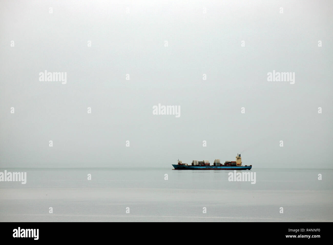 a Maersk container ship in Tasman Bay, New Zealand Stock Photo - Alamy