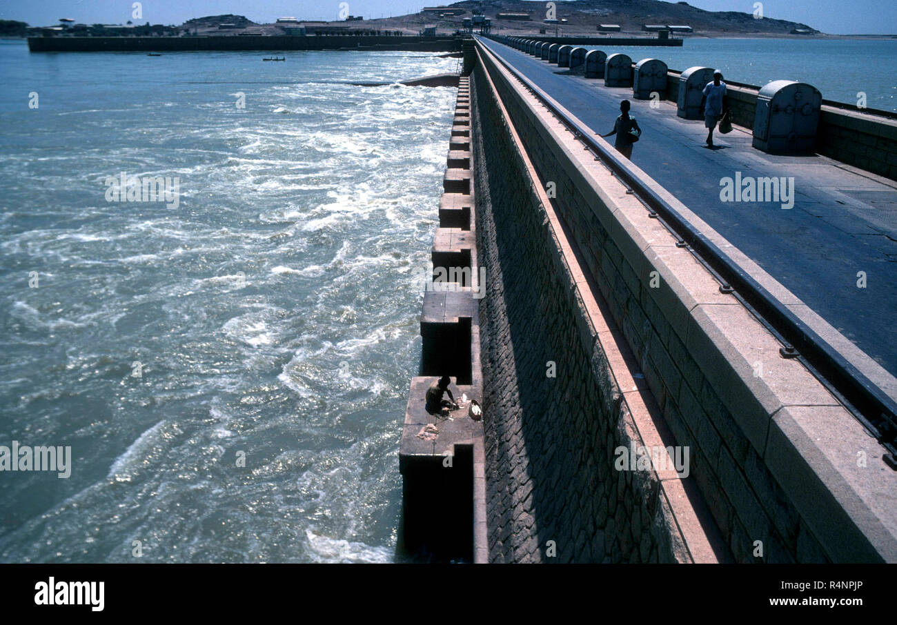 Jebel Aulia dam on the White NIle in North Sudan, finished 1937 Stock ...