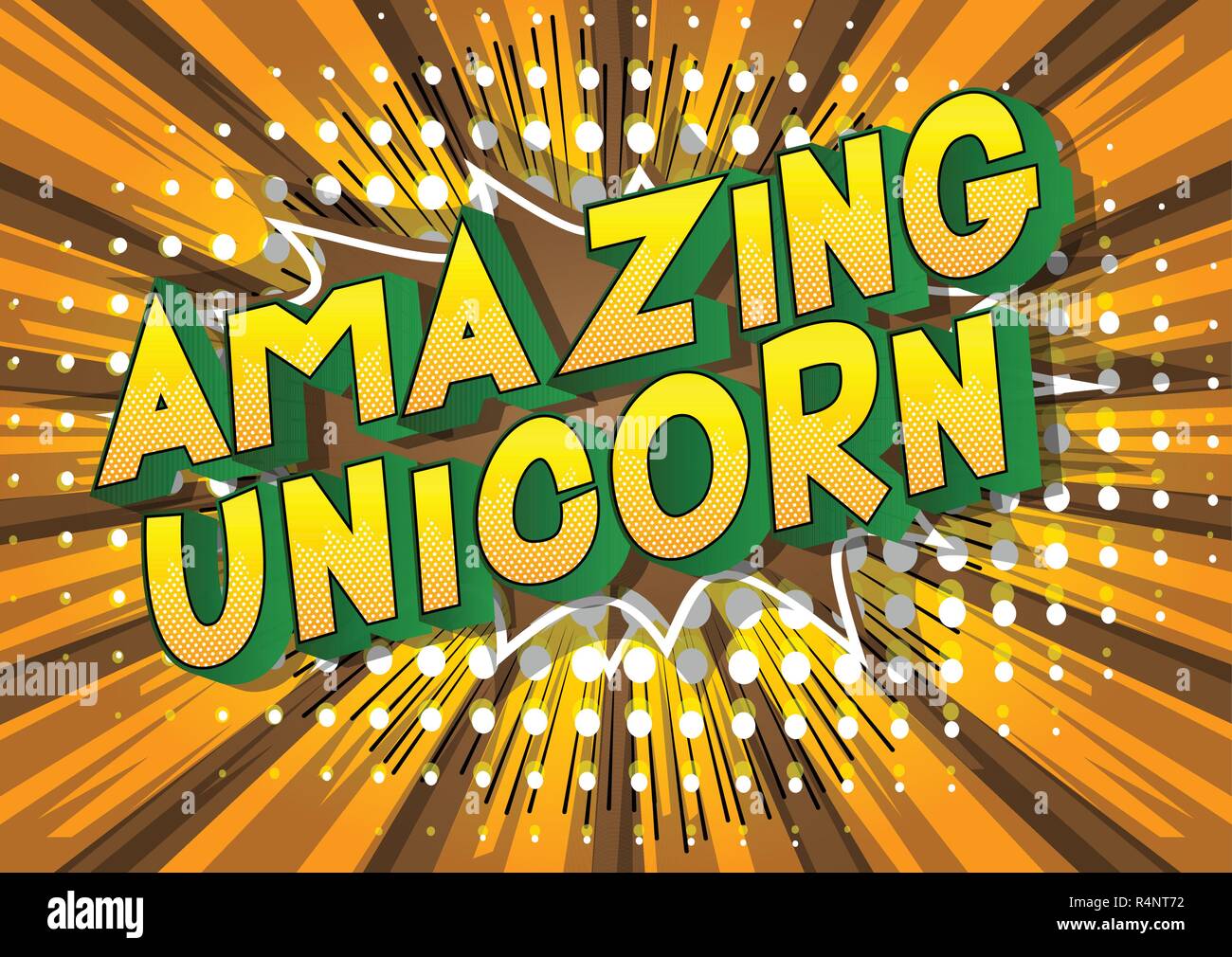 Amazing Unicorn - Vector illustrated comic book style phrase on ...