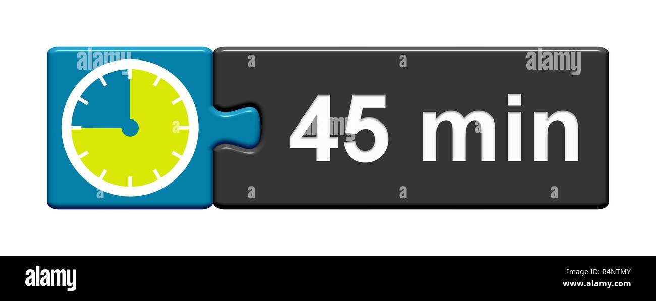 Clock icon 45 minutes Cut Out Stock Images & Pictures - Alamy