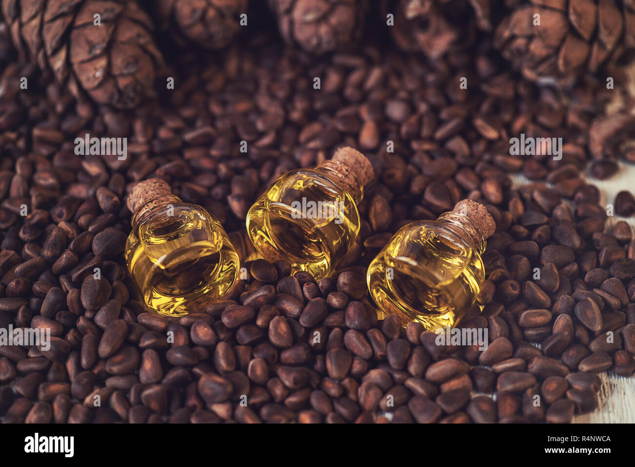 Oil of cedar nuts Stock Photo - Alamy