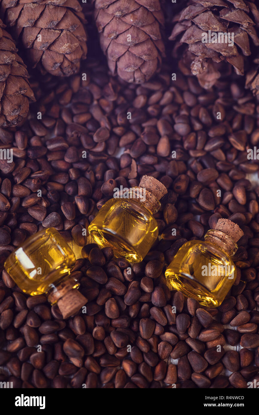 Oil of cedar nuts Stock Photo - Alamy