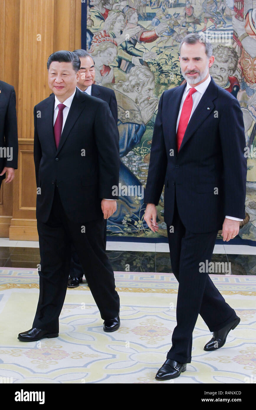Madrid, Spain. 27th Nov, 2018. King Felipe VI of Spain, Queen Letizia ...