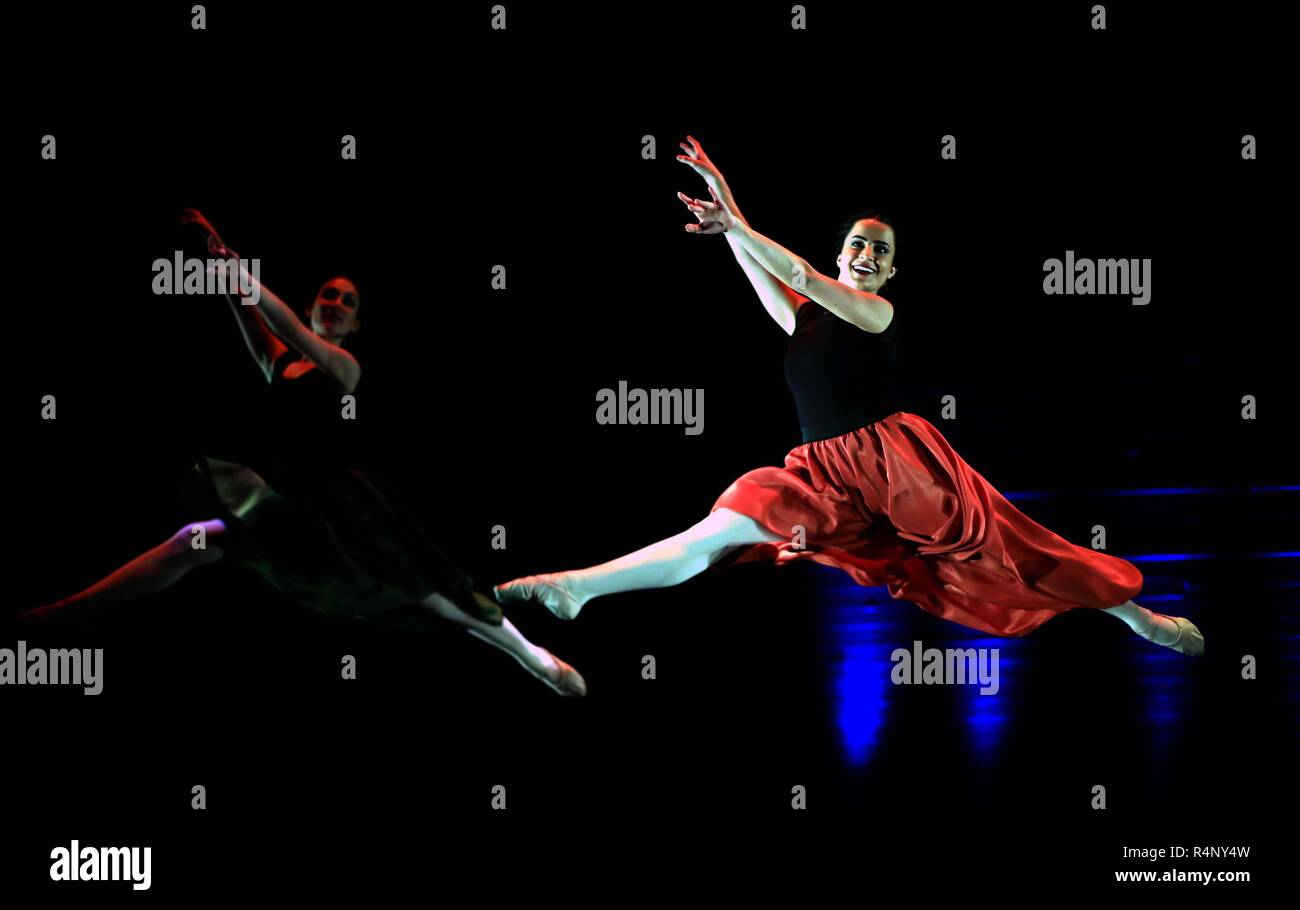 Amman, Jordan. 27th Nov, 2018. Jordanian dancers perform during "A ...