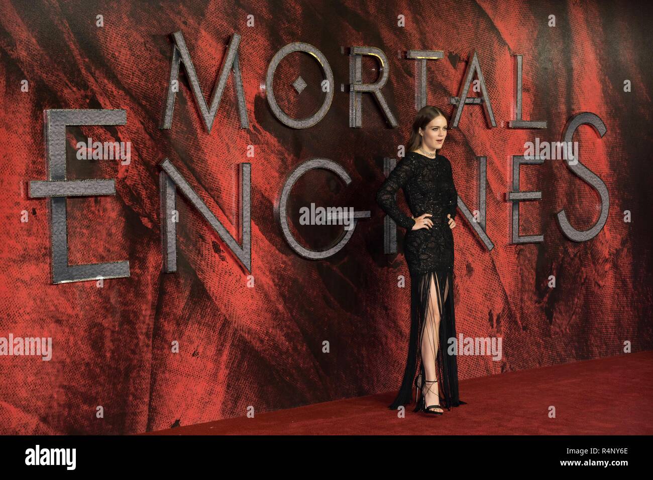 London, UK. 27th November, 2018. Hera Hilmar attends MORTAL ENGINES ...