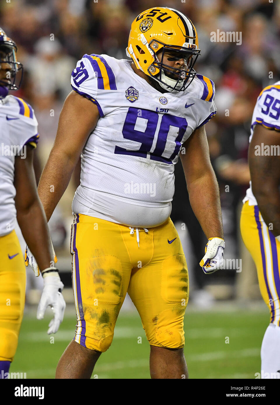 College Station, TX, USA. 24th Nov, 2018. LSU Tigers lineman, Rashard ...