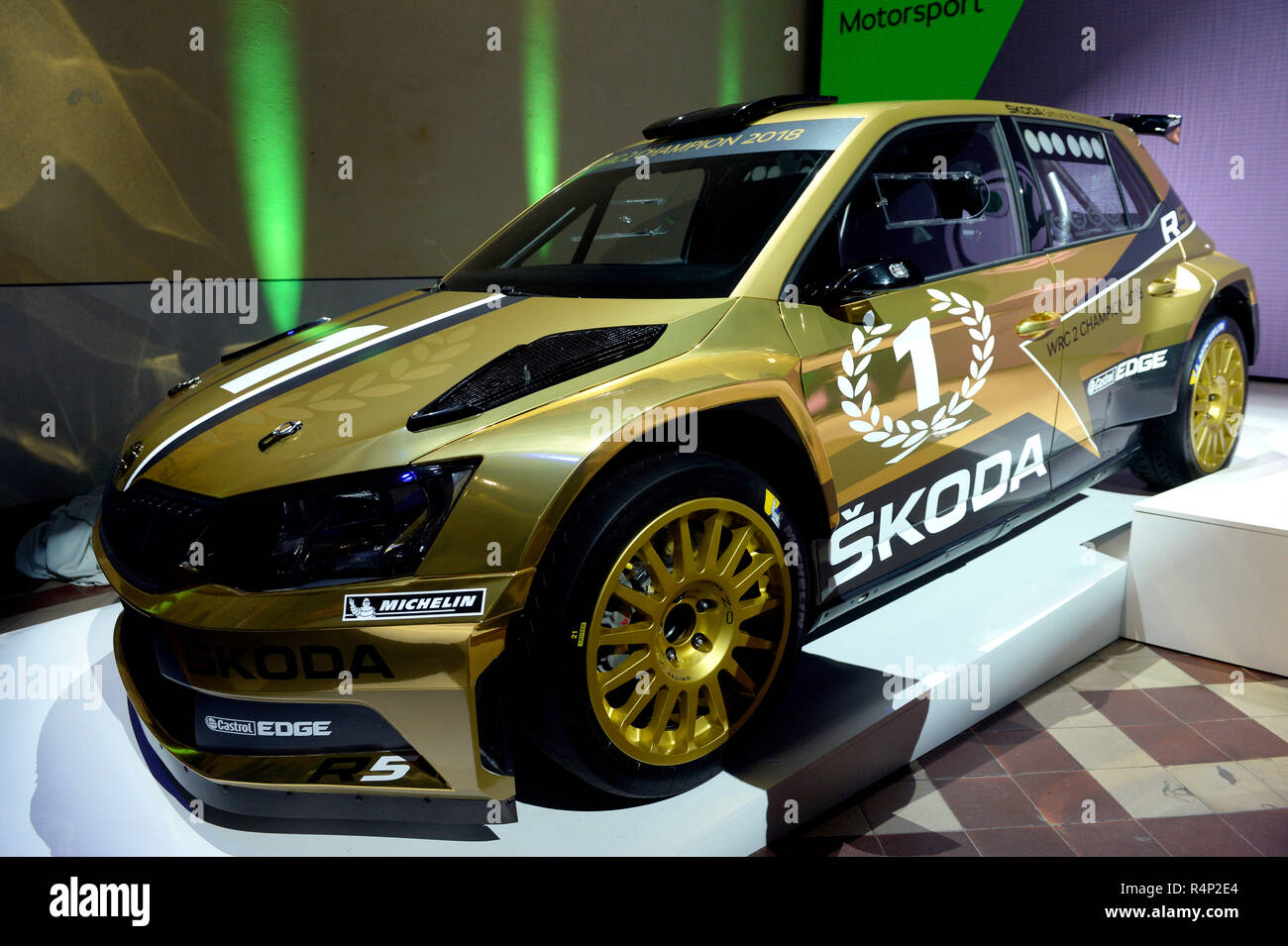 Prague, Czech Republic. 27th Nov, 2018. The Skoda Motorsport rally team ...