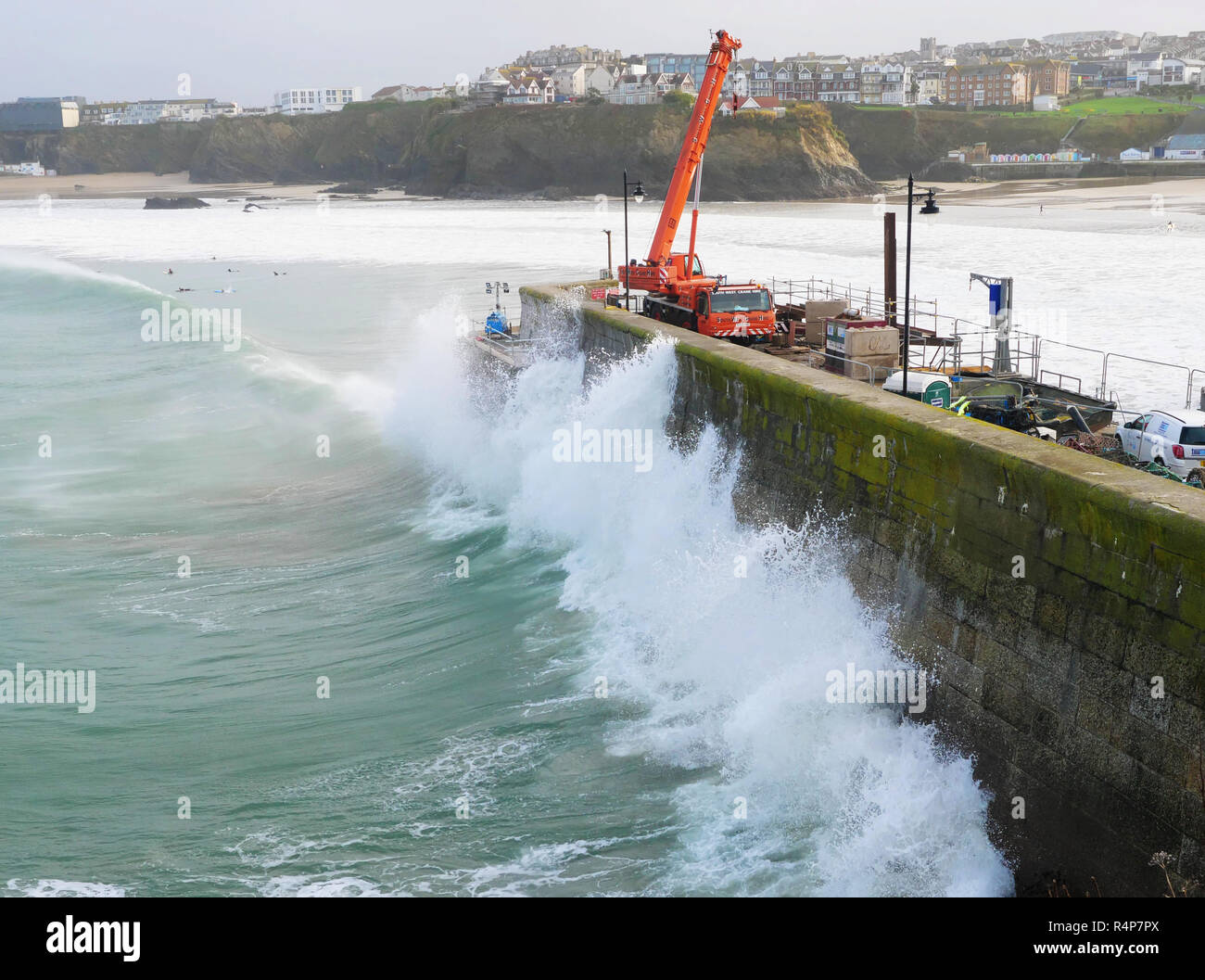 Newquay, Cornwall. 28th Nov 2018. UK Weather: Storm Diana lashes West ...
