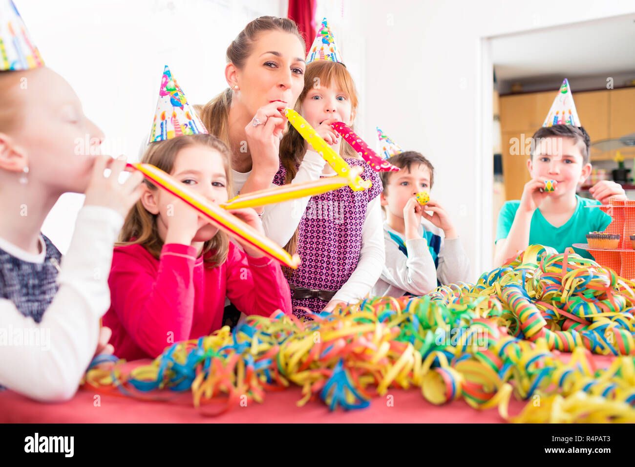 Children having birthday party with fun Stock Photo - Alamy