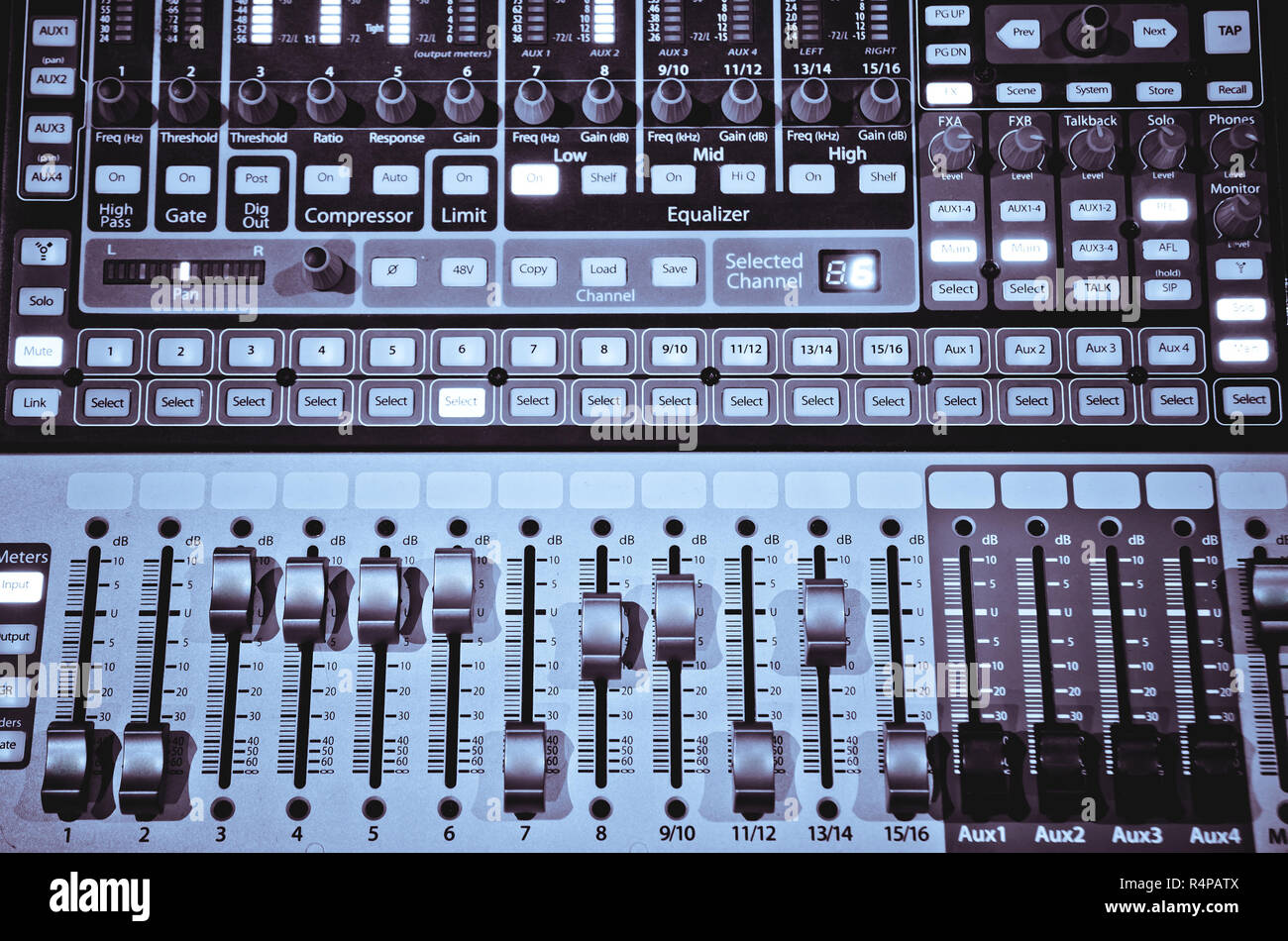 sound music mixer control panel Stock Photo - Alamy