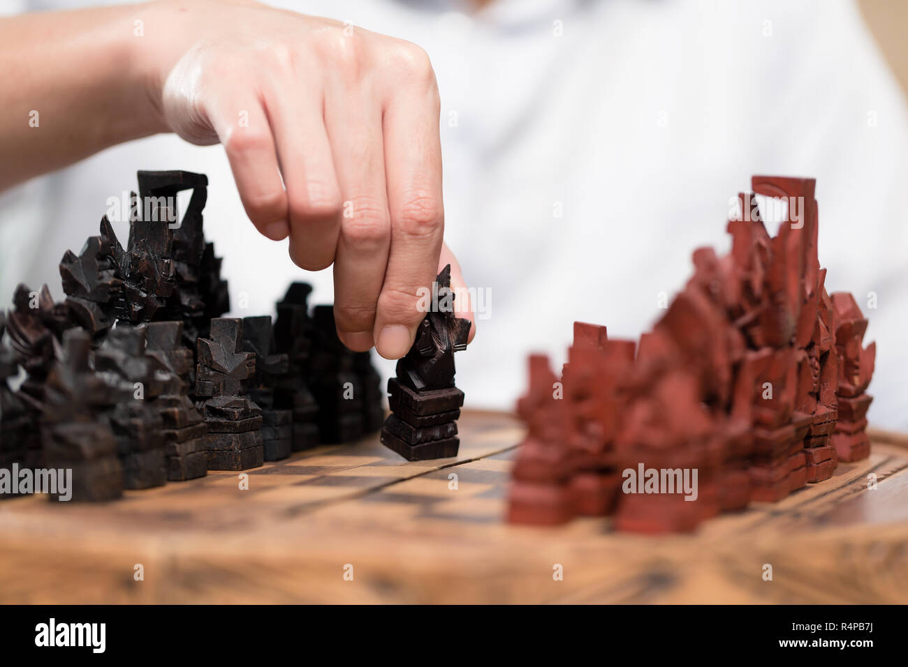 Man playing Asian chess game Stock Photo - Alamy