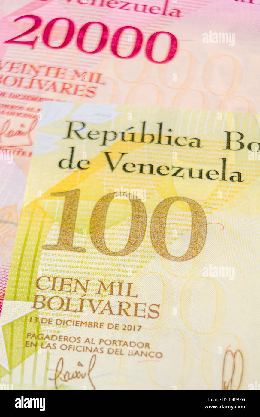 Venezuela Bolivar banknotes - metaphor for Hyperinflation in the ...