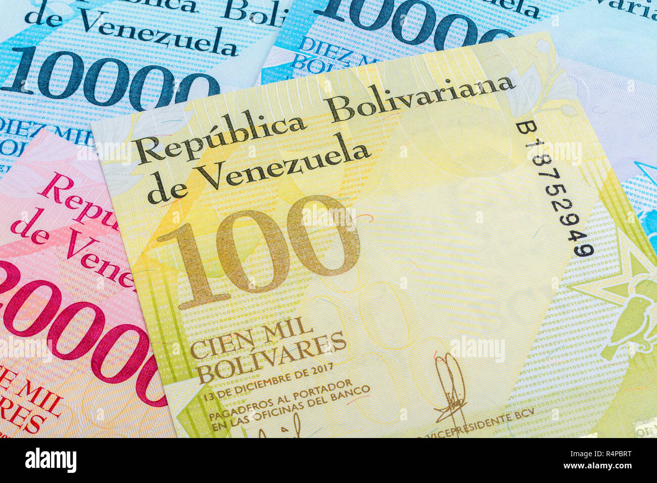Venezuela Bolivar banknotes - metaphor for Hyperinflation in the ...