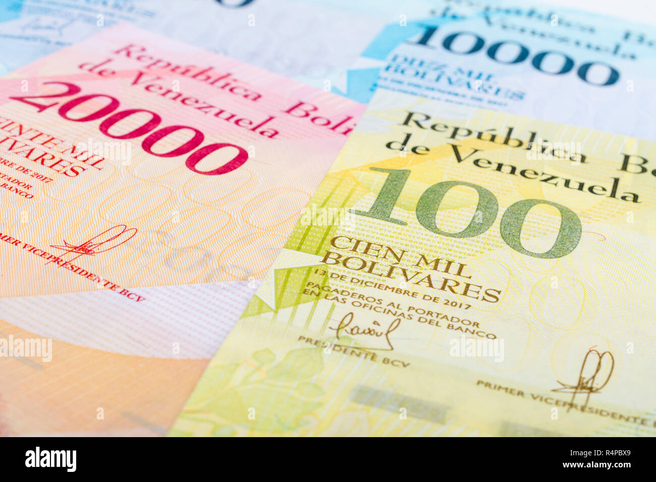 Venezuela Bolivar banknotes - metaphor for Hyperinflation in the ...