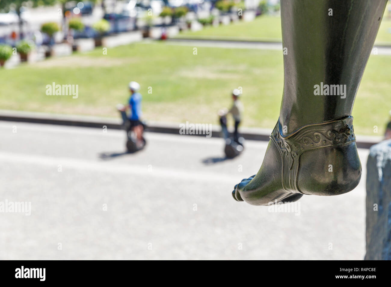 Warrior statue heel at the entrance to Altes Museum in Berlin, Germany ...