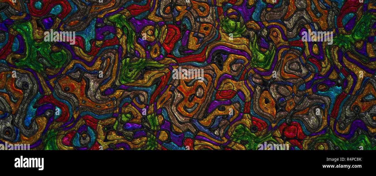 Wonderful abstract illustrated 3D glass pattern panorama design Stock ...