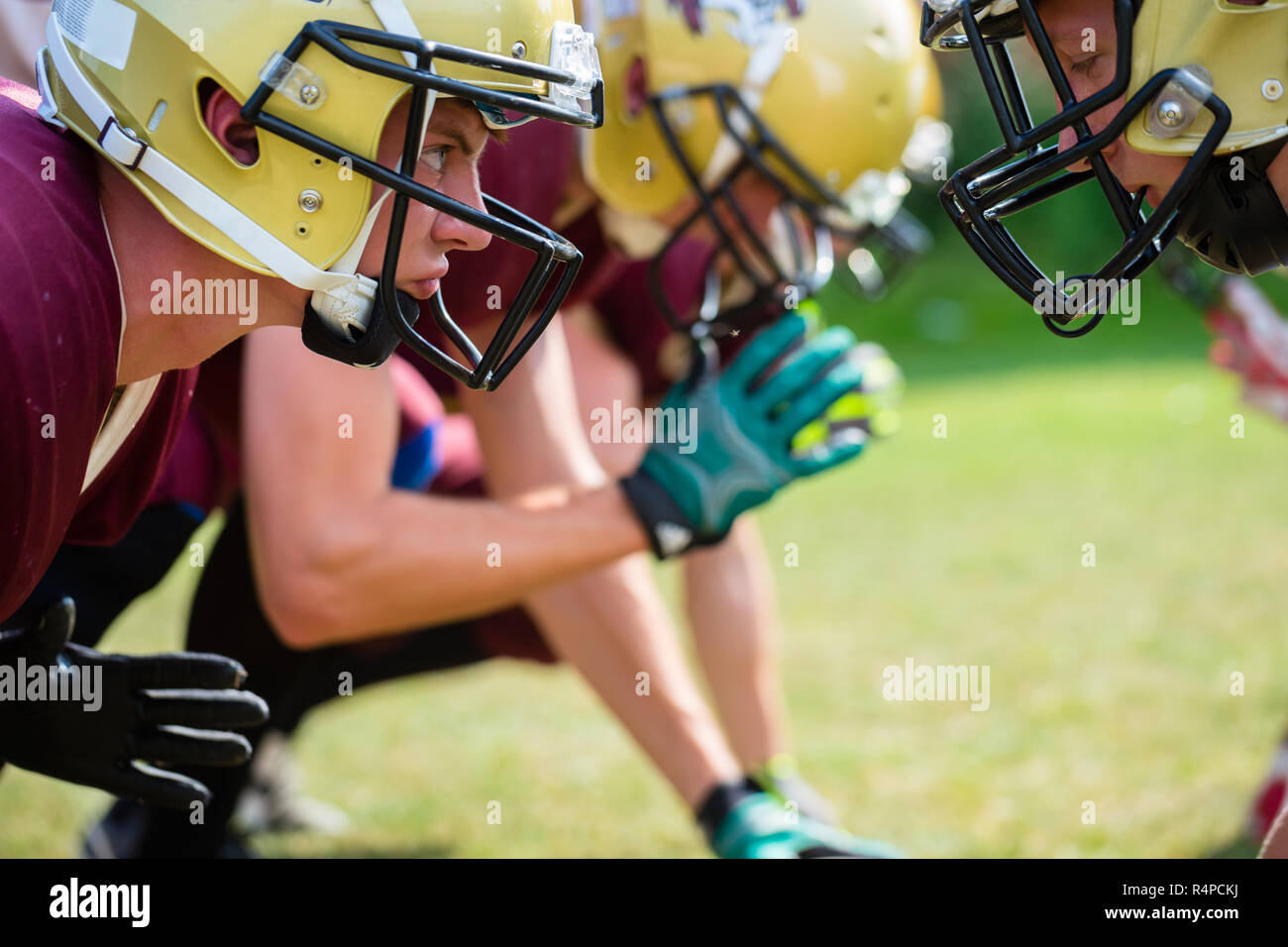 American football game - attack in progress Stock Photo - Alamy