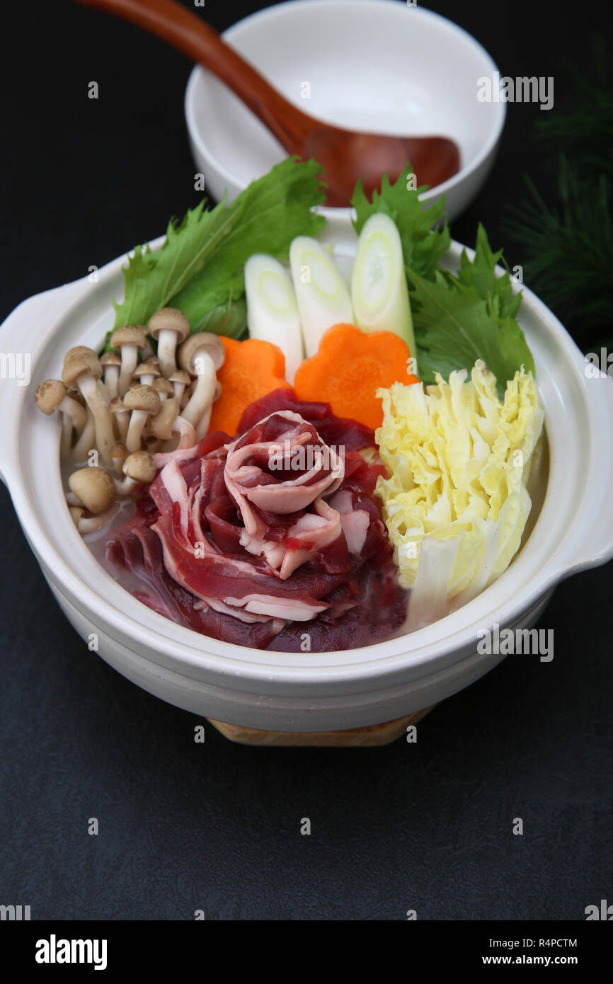 Hotpot of Boar meat (Japanese Zodiac Stock Photo - Alamy