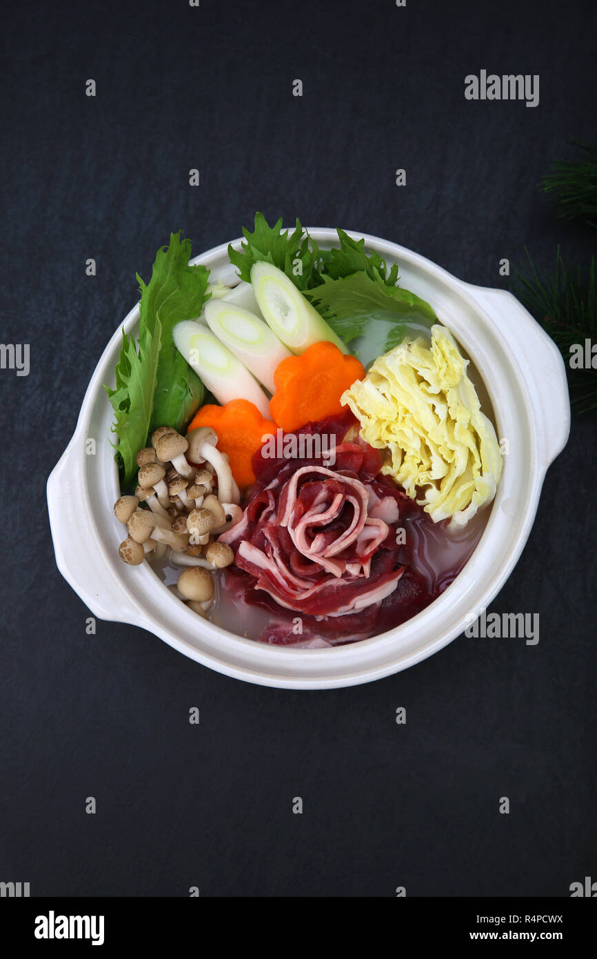 Hotpot of Boar meat (Japanese Zodiac Stock Photo - Alamy