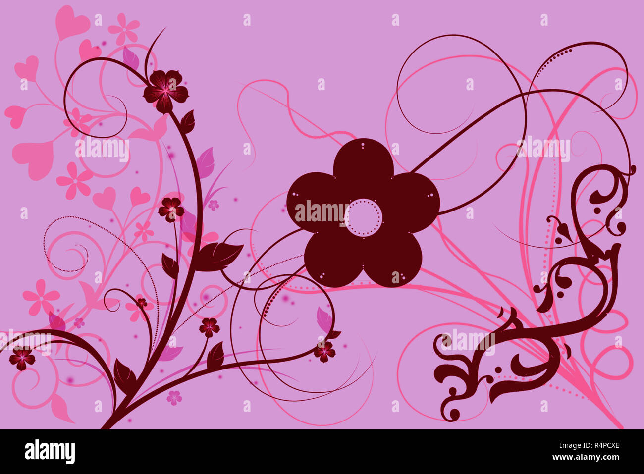 Beautiful illustrated flower background design Stock Photo - Alamy