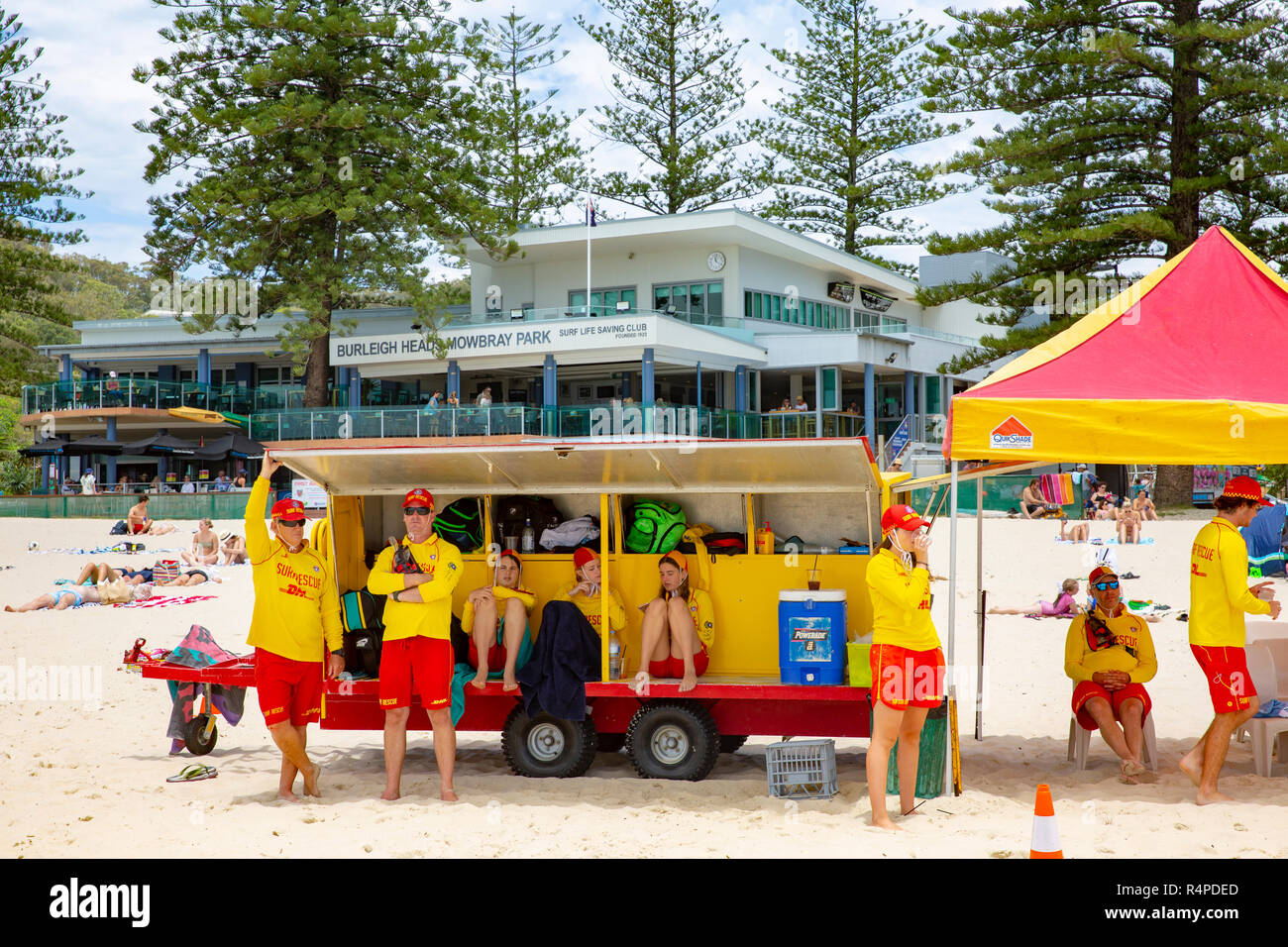 Surf rescue lifeguards on Burleigh heads beach , these volunteers help ...