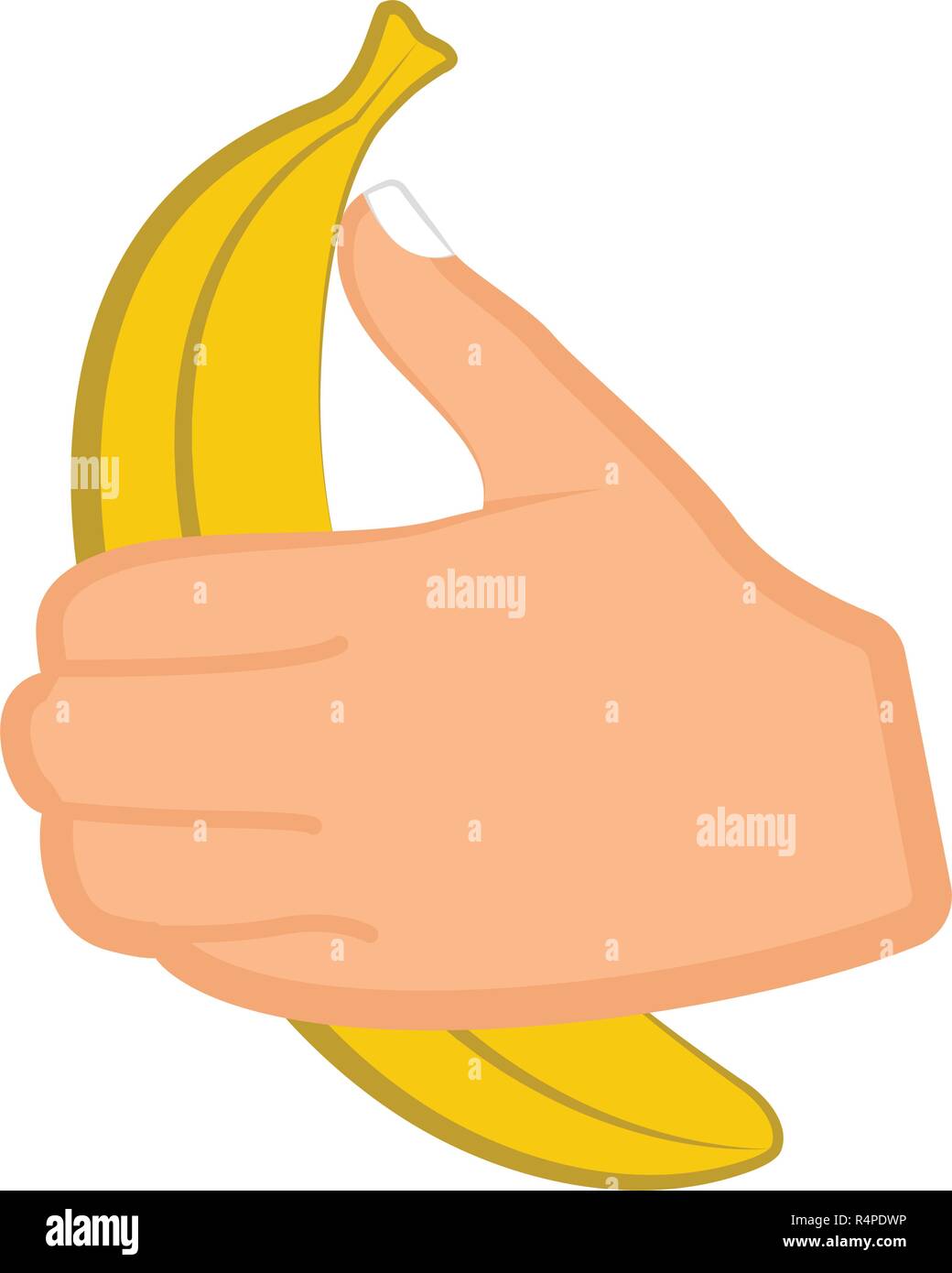Hand holding a banana Stock Vector Image & Art - Alamy