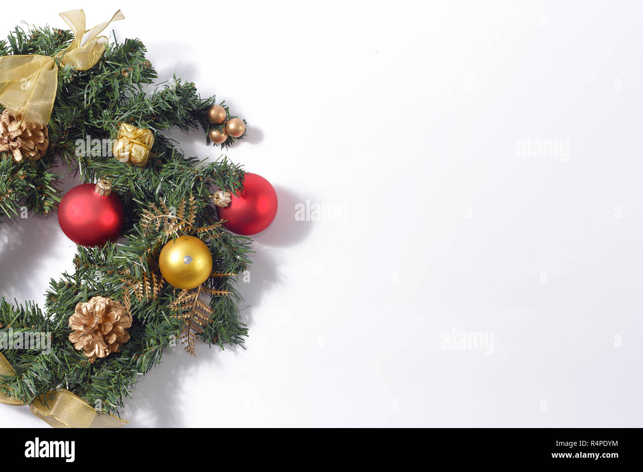 Christmas decorations on white background with copy space edit now ...