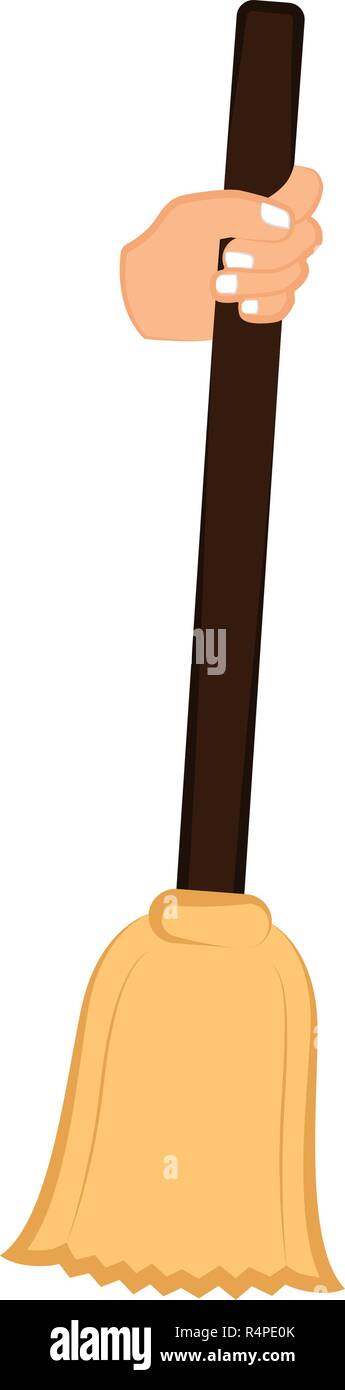 Hand holding a broom Stock Vector Image & Art - Alamy