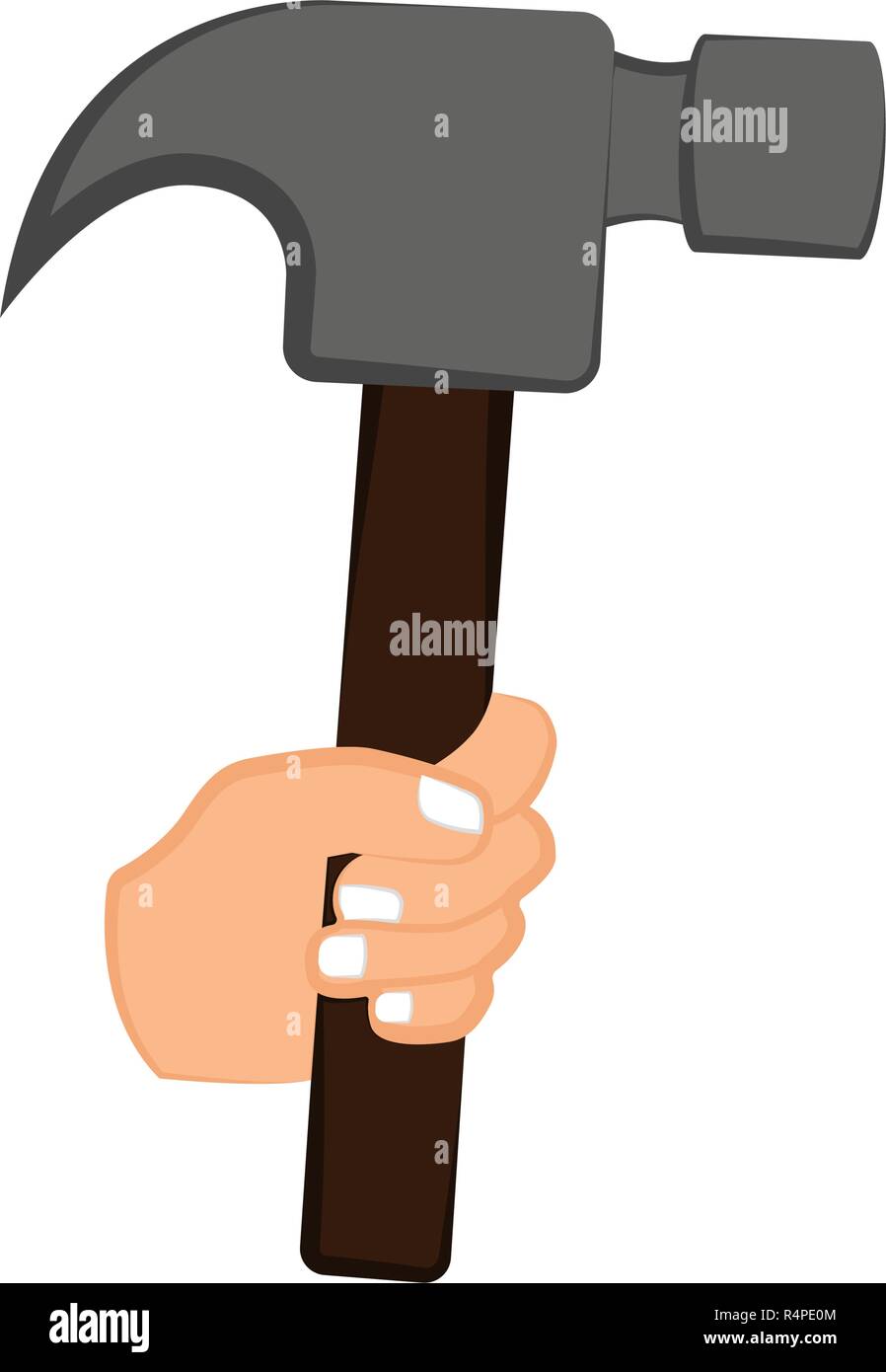 Illustration person holding hammer Stock Vector Images - Alamy