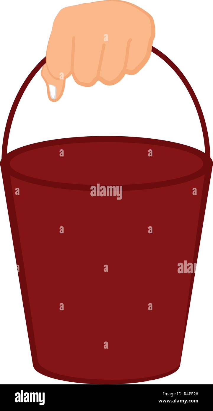 Hand holding a bucket Stock Vector Image & Art - Alamy