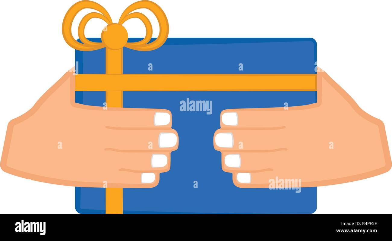 Hand holding a gift box Stock Vector Image & Art - Alamy