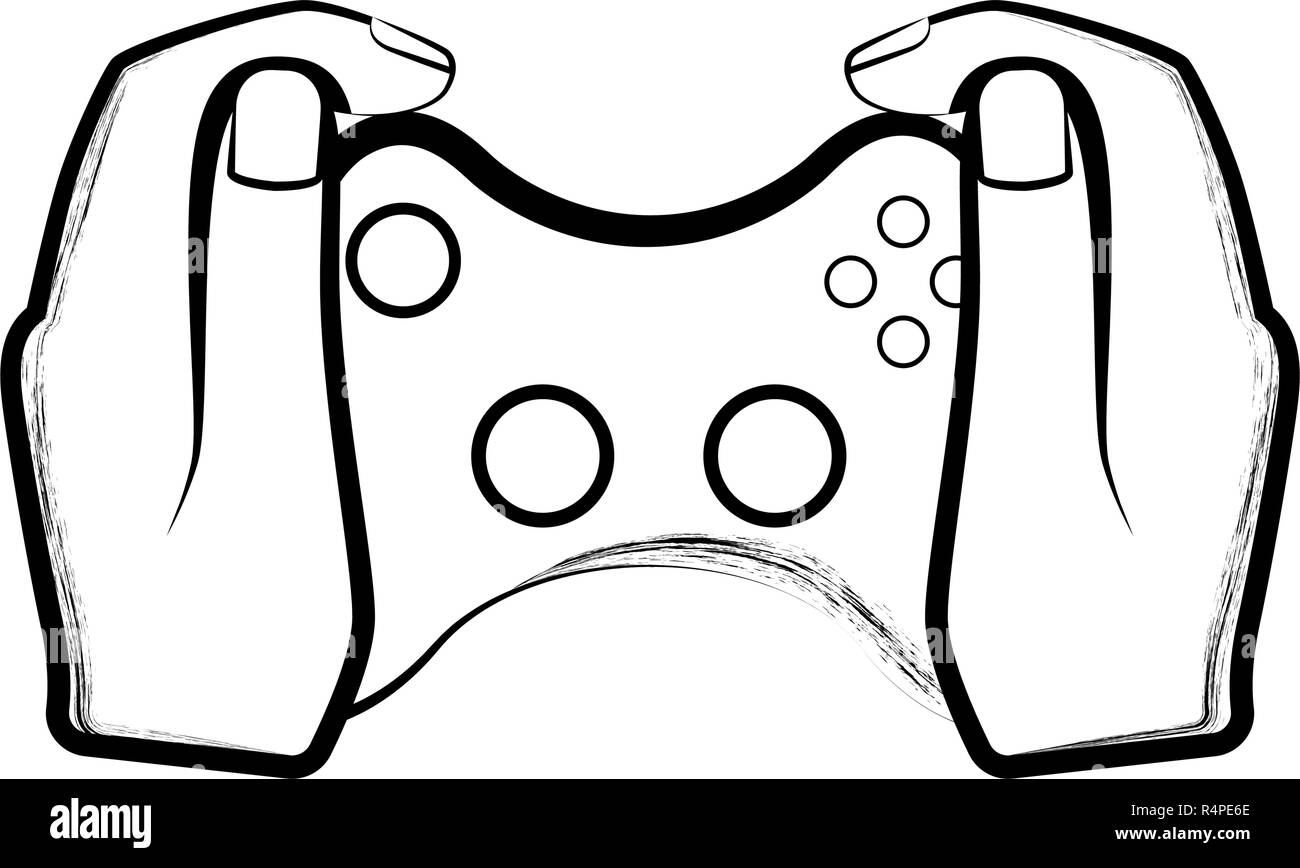 Sketch of a hand holding a joystick Stock Vector Image & Art - Alamy