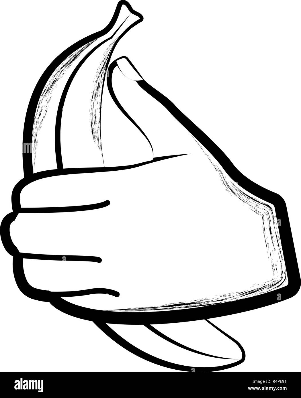 Banana art hand drawn Black and White Stock Photos & Images - Alamy
