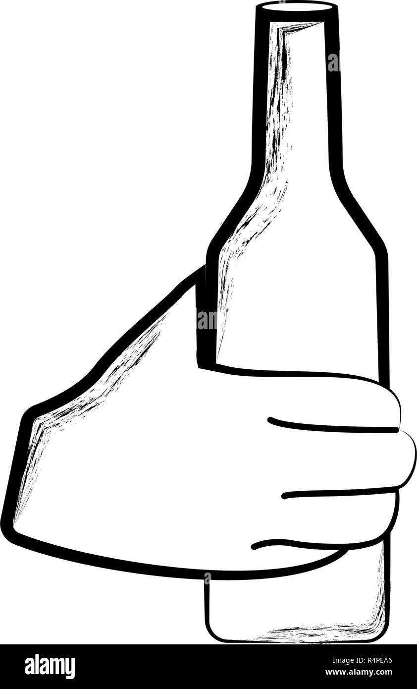 Holding bottle of beer Stock Vector Images - Alamy