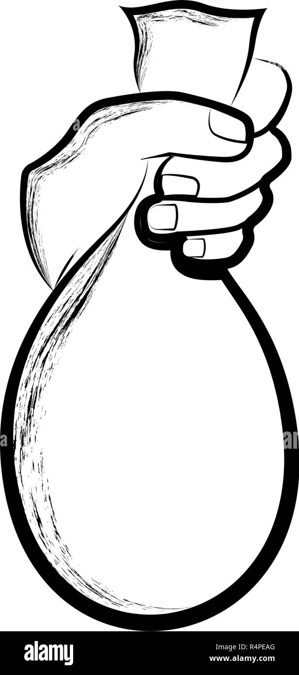 Sketch of a hand holding a bag Stock Vector Image & Art - Alamy