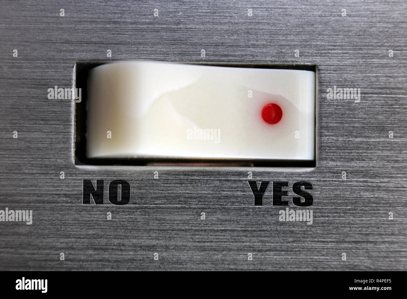 Yes-no switch selector from and old electronic device, detail Stock ...