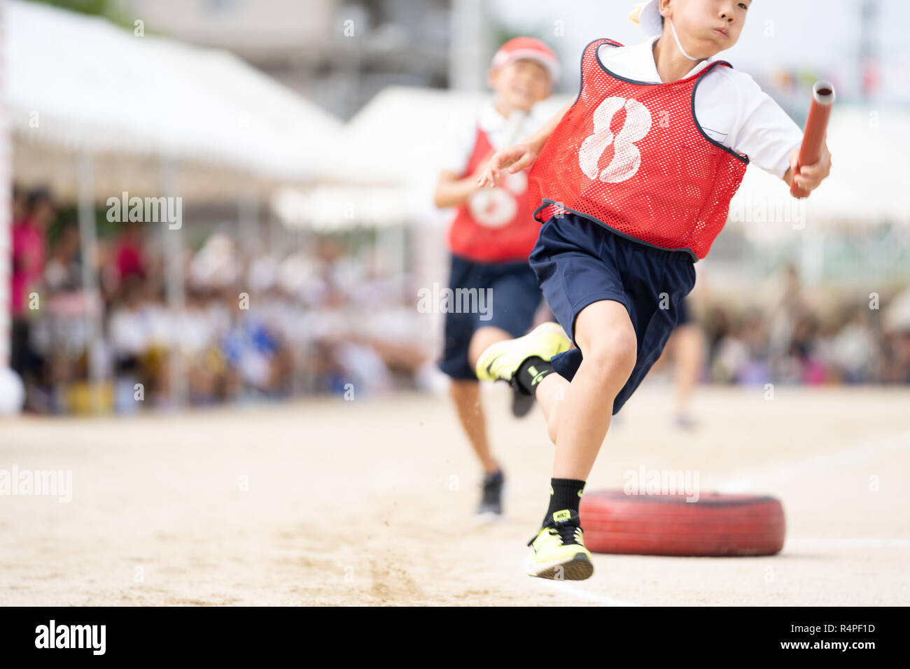 Elementary School Student in School Sports day Stock Photo - Alamy